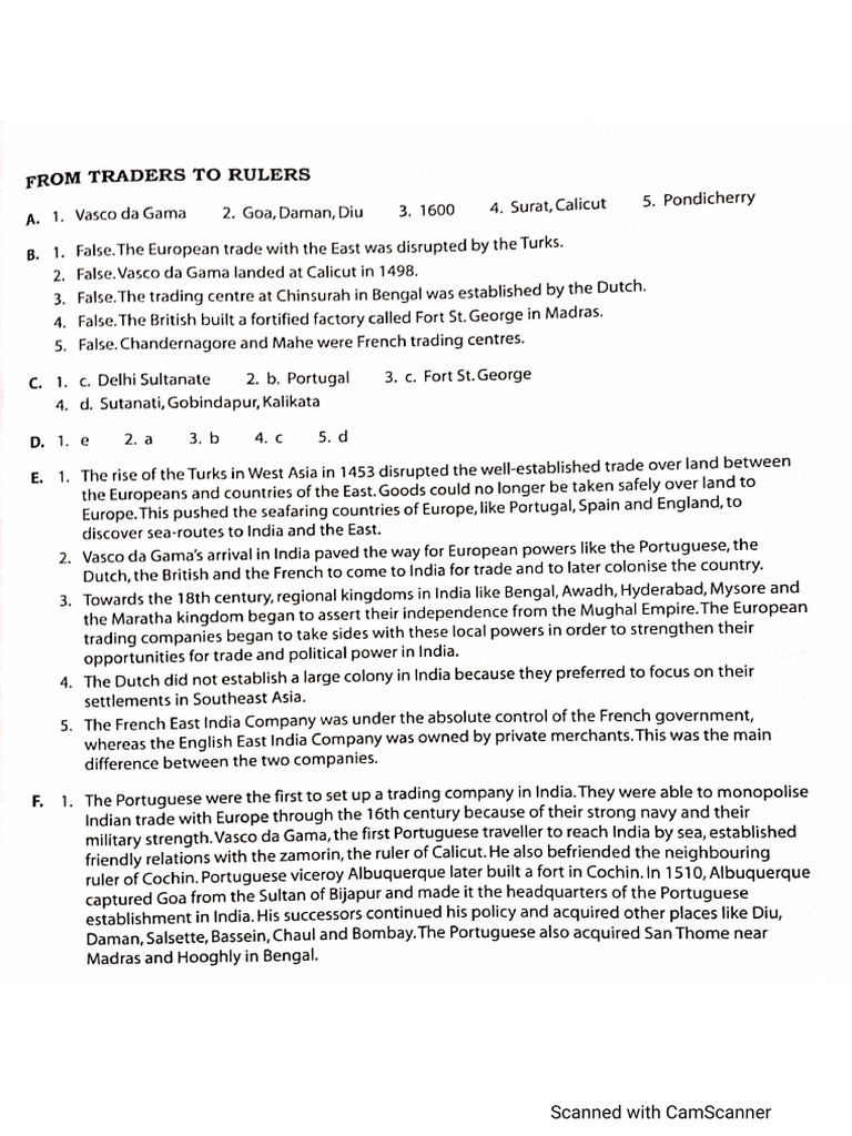 cls8, History, ch-6, Question Answers | PDF