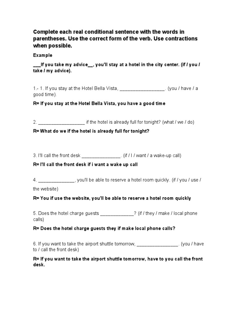 Grammar - The Real Conditional Review | PDF