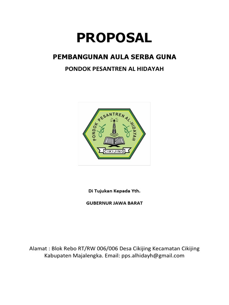 Proposal Pondok Al Hidayah | PDF