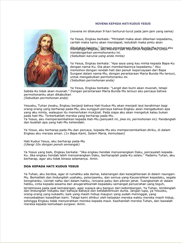 Dokumen - Tips - Novena Kepada Hati Kudus Yesus | PDF