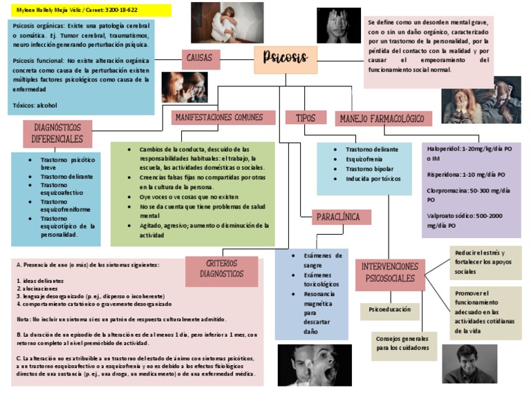 mapa conceptual de psicosis | PDF | Psicosis | Trastorno mental