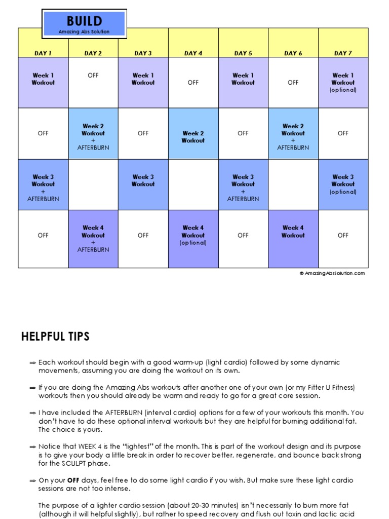 12-Week Workout Calendar | PDF