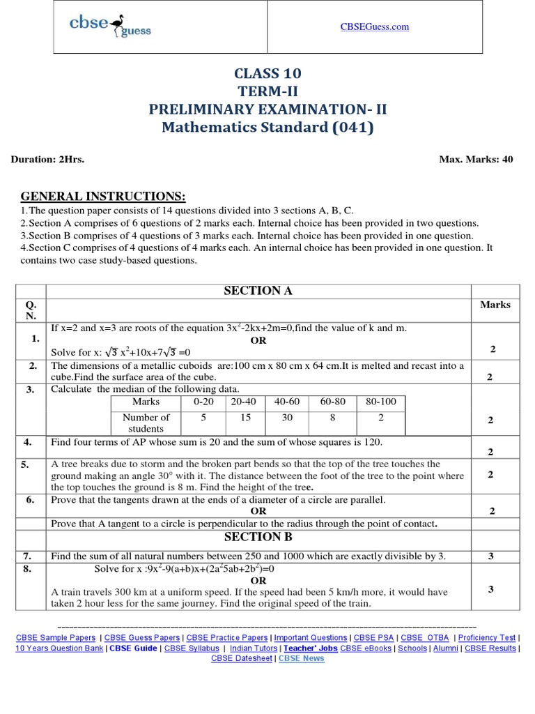 Maths Sample Paper-06 | PDF | Circle | Mathematics
