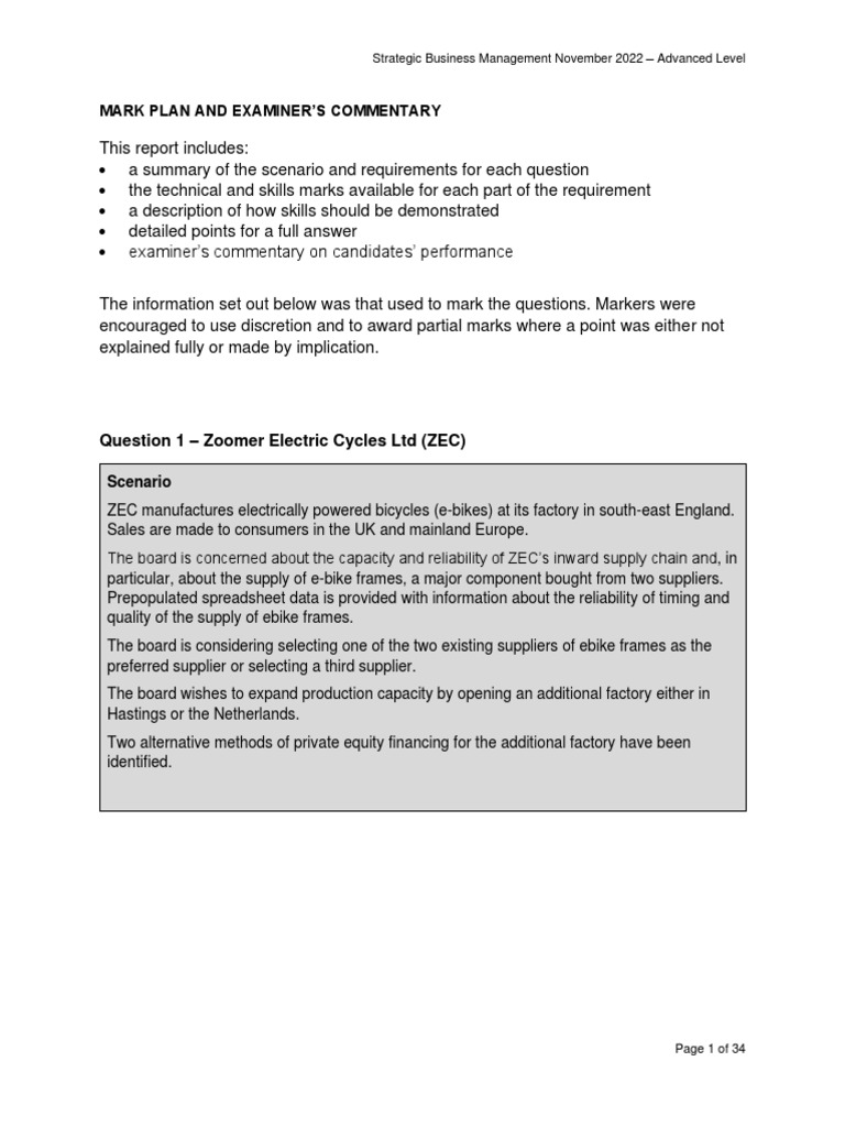 Strategic Business Management November 2022 Mark Plan | PDF | Net ...