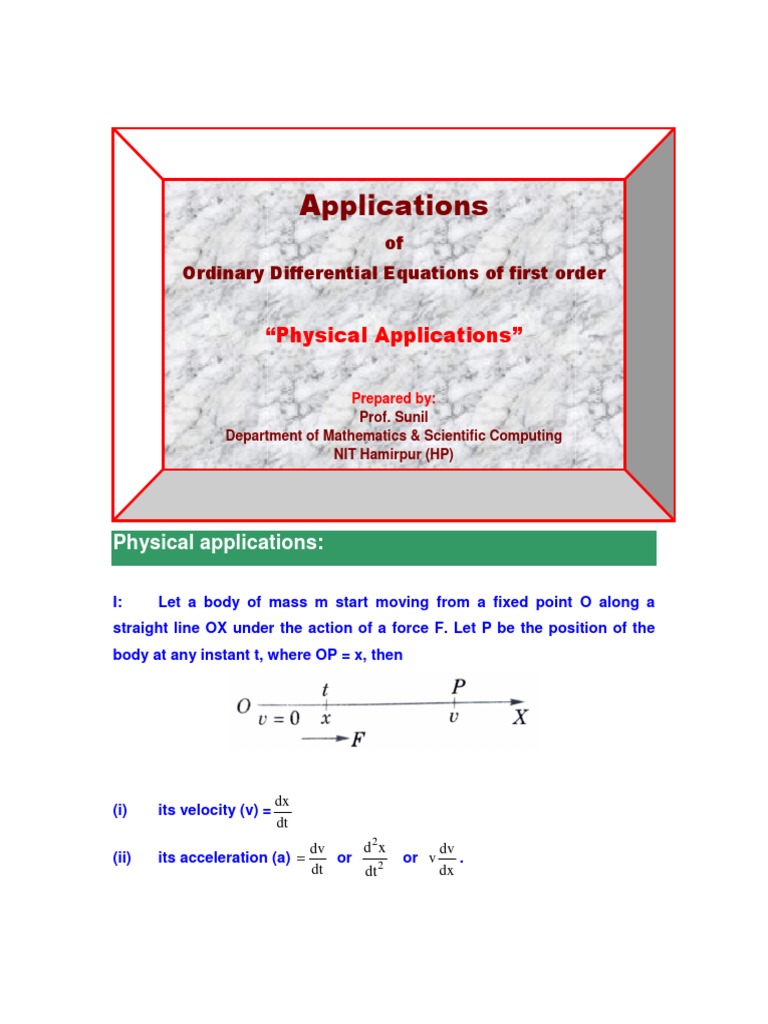 Applications-Physical | PDF | Rotation Around A Fixed Axis | Force