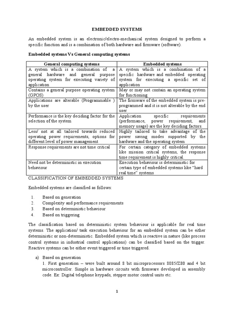 Embedded Systems - Notes | PDF | Random Access Memory | Usb