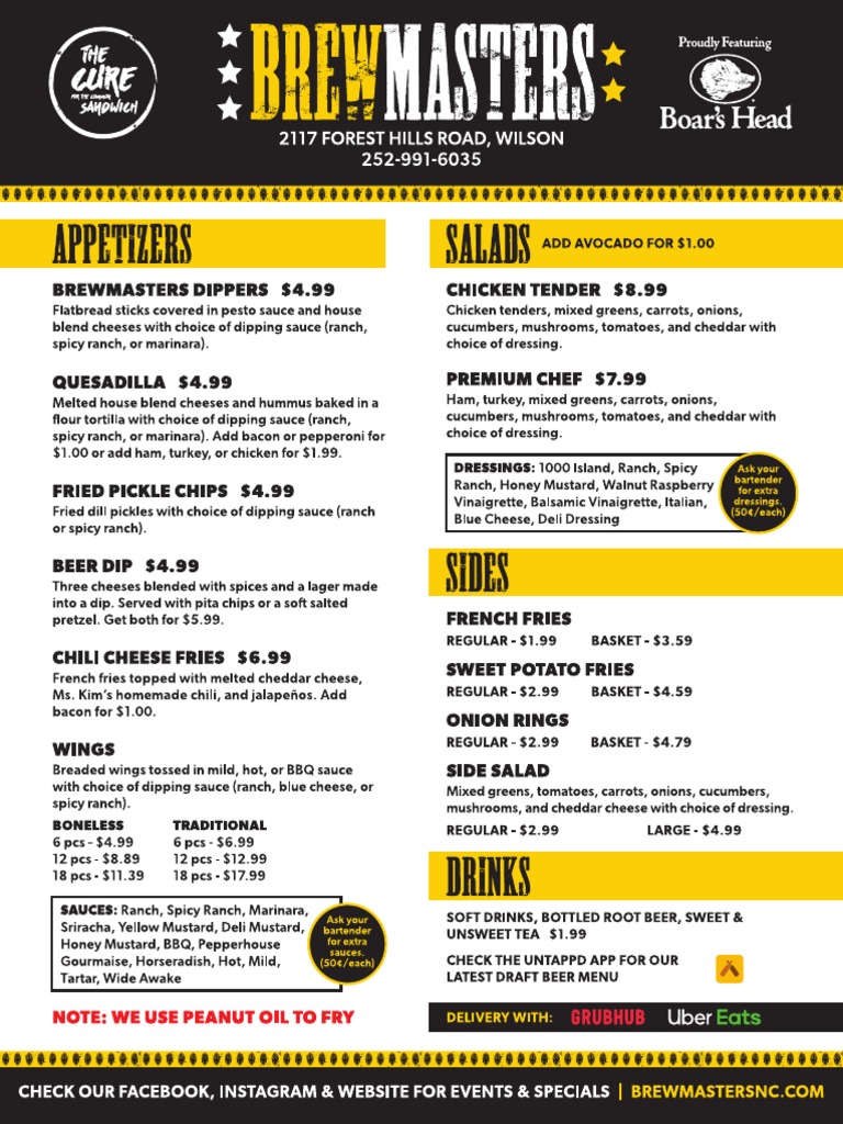 Wilson New Menu 1.2020 | PDF