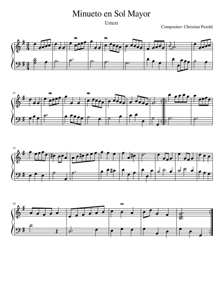Minueto en Sol Mayor | PDF