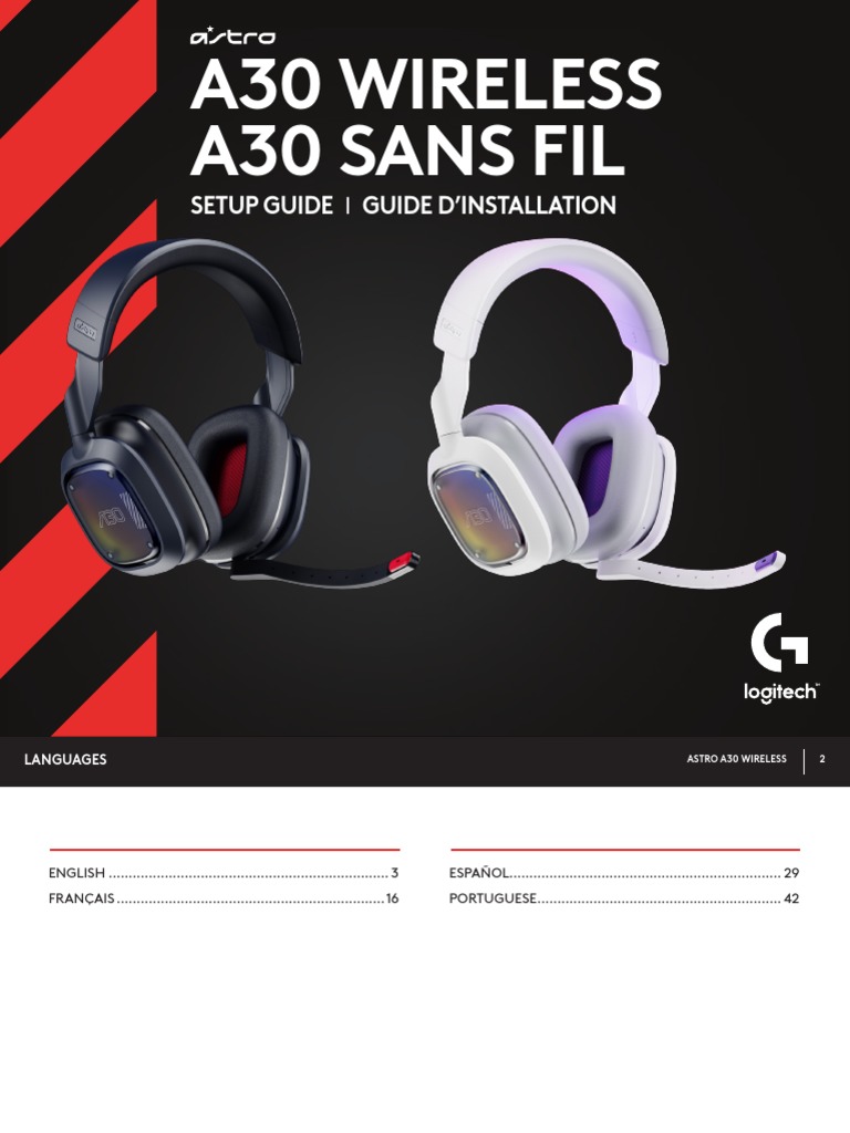 Astro A30 Wireless Headset Web QSG | PDF | Wireless | Computer Networking
