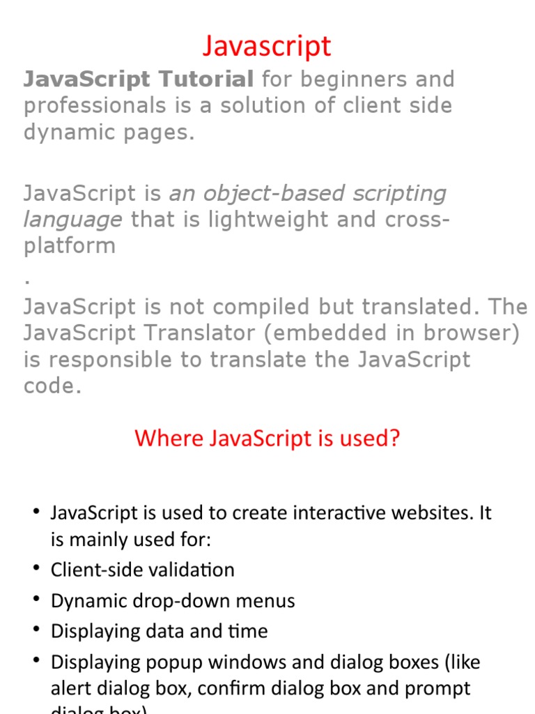 Javascript | Download Free PDF | Java Script | Dynamic Web Page