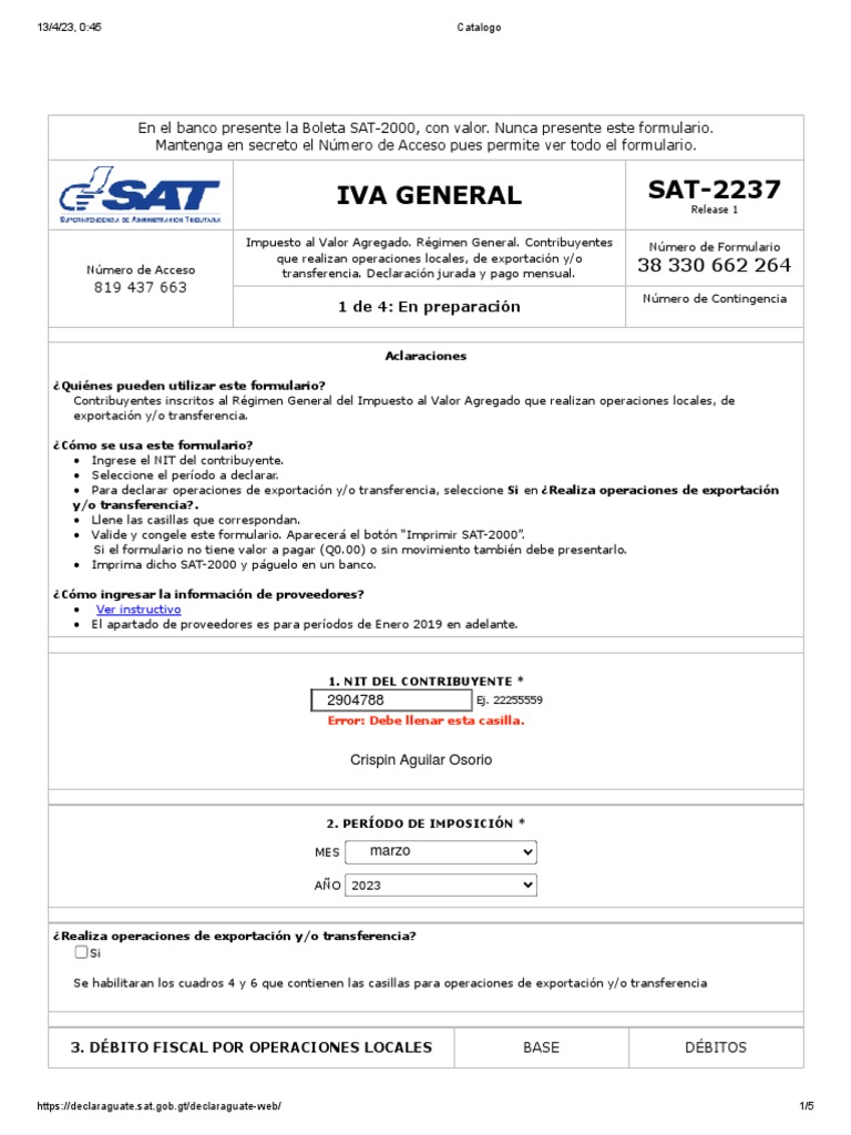 Deglaracion Del Iva Del Ejercicio No.9 | PDF | Impuesto al valor ...