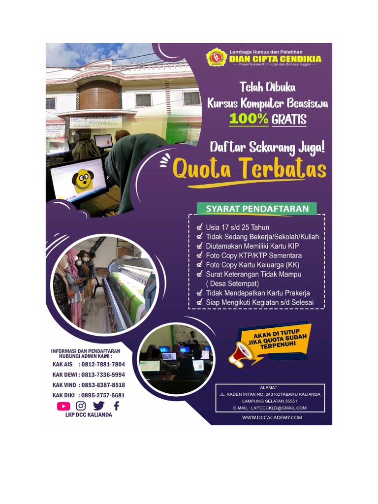 Kursus Gratis LKP DCC Kalianda | PDF