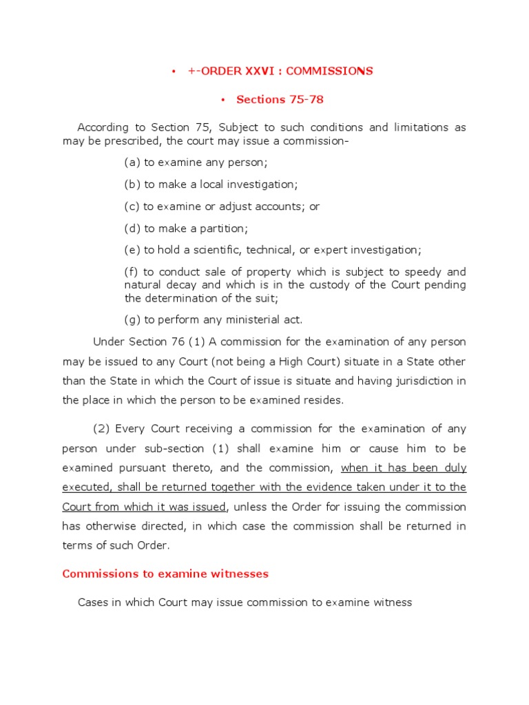 Commissions Under CPC: Overview and Powers | PDF | Lawsuit | Witness