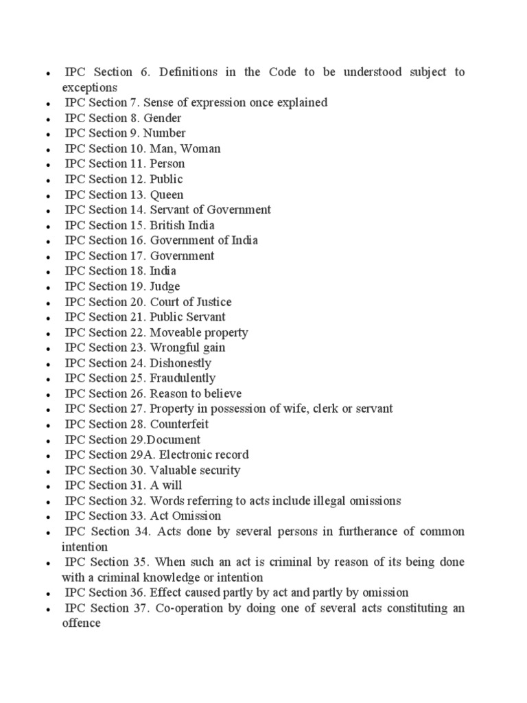 IPC Section 6 To 52 | PDF
