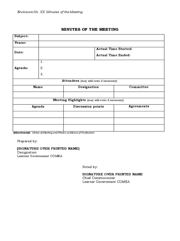 Enc.5 - Minutes of The Meeting | PDF