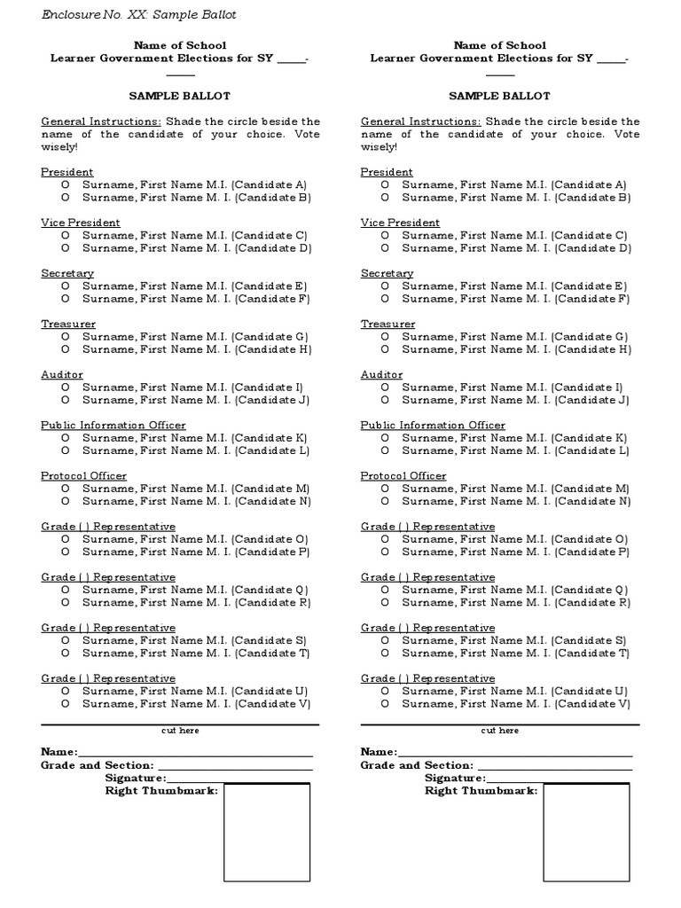 Enc.10 Sample Ballot | PDF