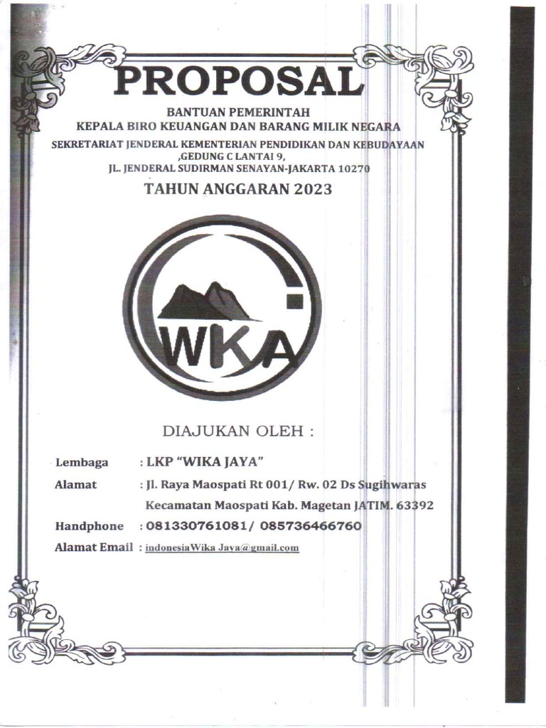 Proposal Biro Keuangan LPK Wika Jaya Indonesia | PDF