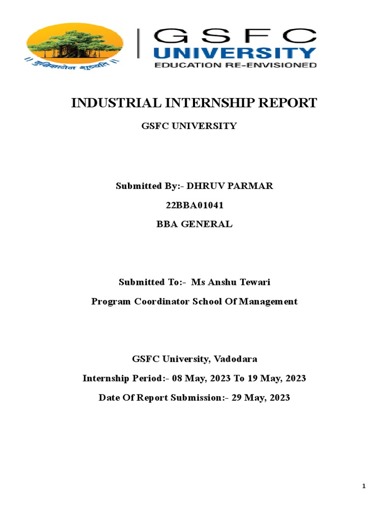 Internship Report Dhruv Parmar | PDF