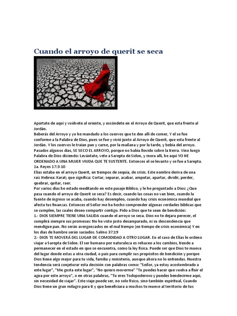 Elías y el Arroyo de Querit: Lecciones de Fe | PDF | Elijah | Dios