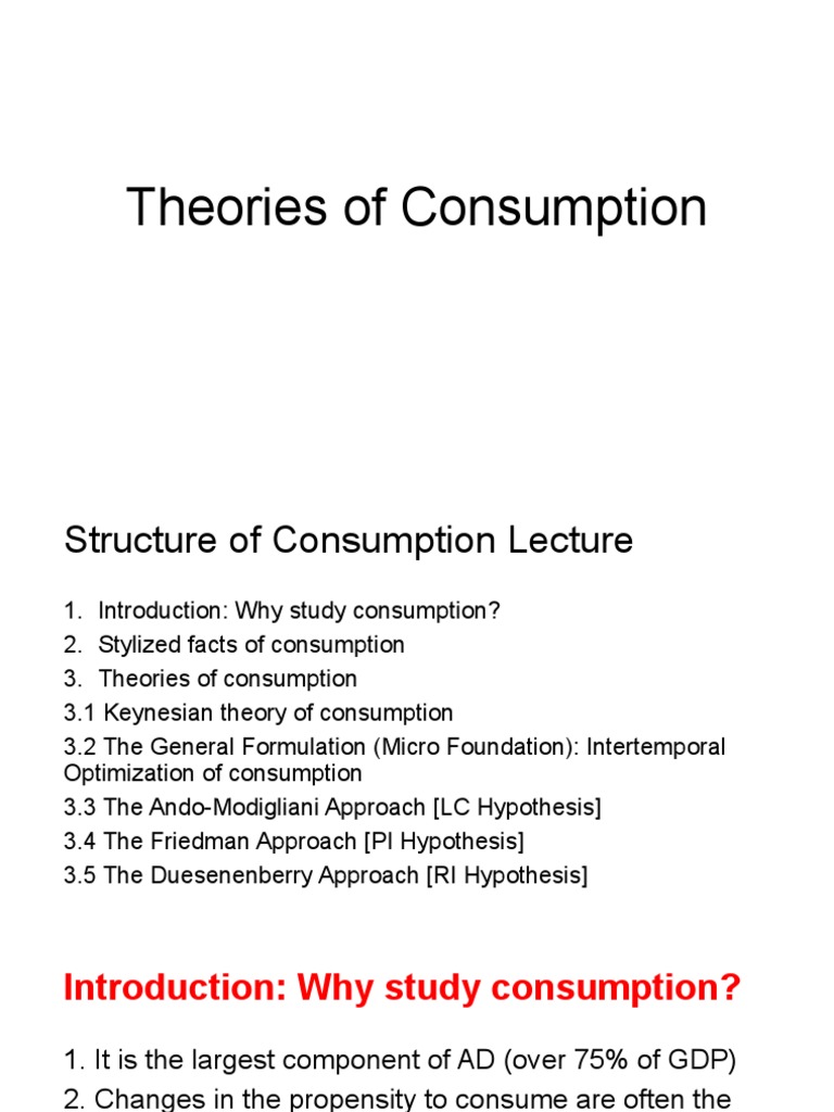 Theories of Consumption Explained | PDF | Consumption (Economics) | Money
