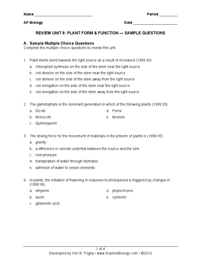08 Plant Qs | PDF