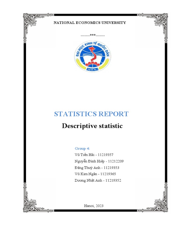 Final Report Descriptive Statistics Group 4 | PDF | Statistics | Variance