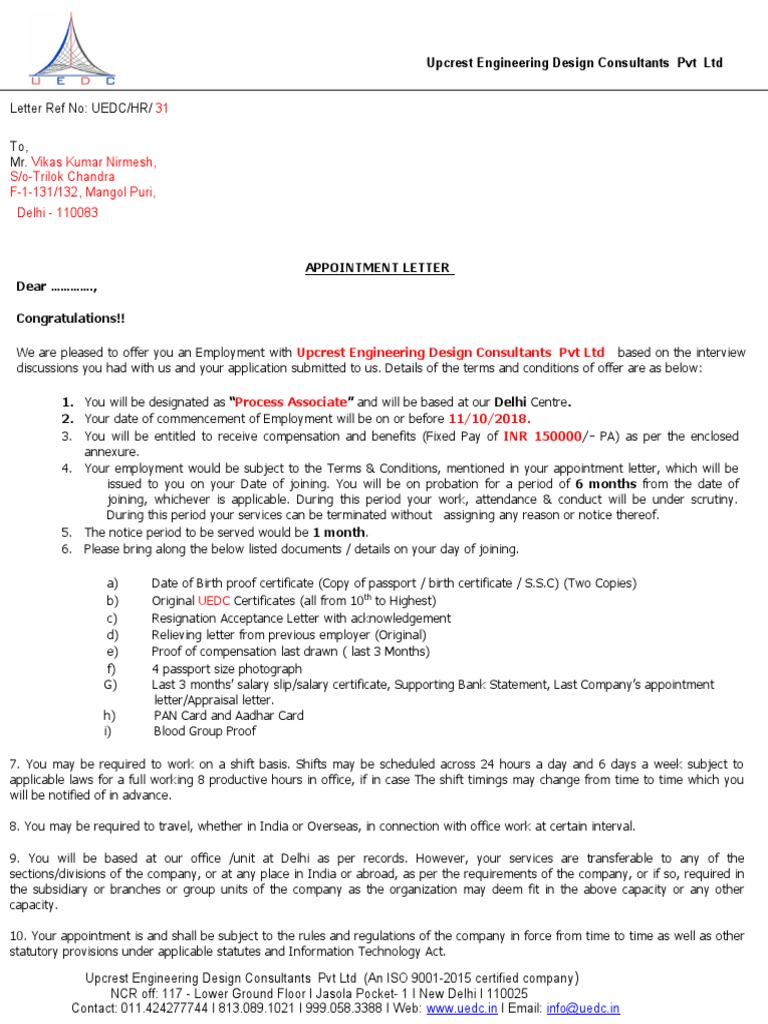 New Offer Letter | PDF | Salary | Non Disclosure Agreement