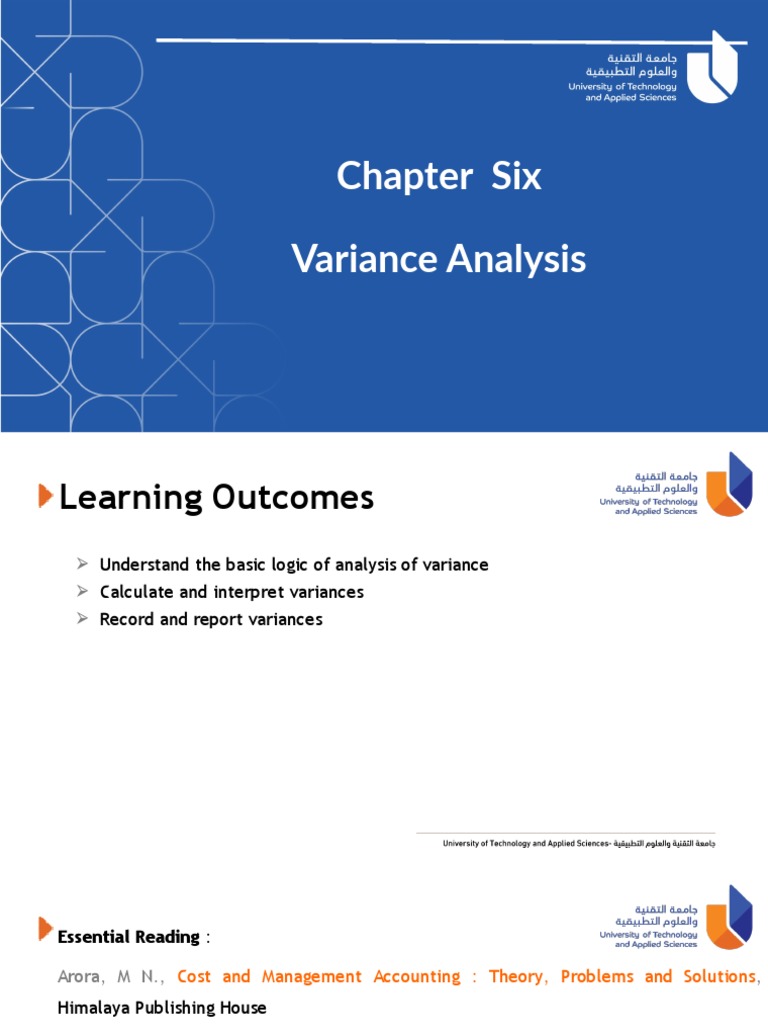 Chapter 6 Variance Analysis Pdf Labour Economics Variance
