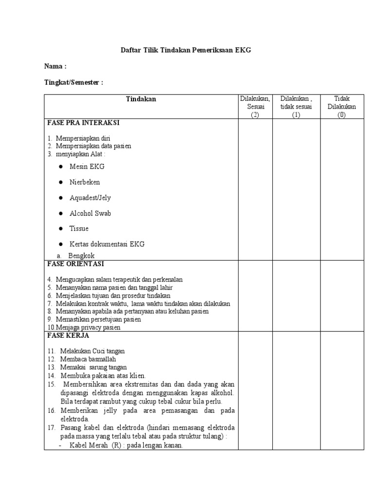 Daftar Tilik Kep Dewasa - TK2 - OSCE | PDF