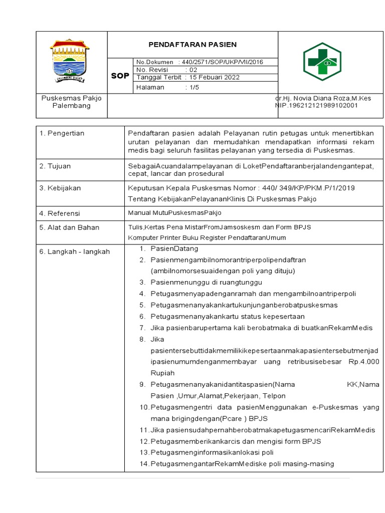 SOP Pendaftaran 2022 Revisi | PDF