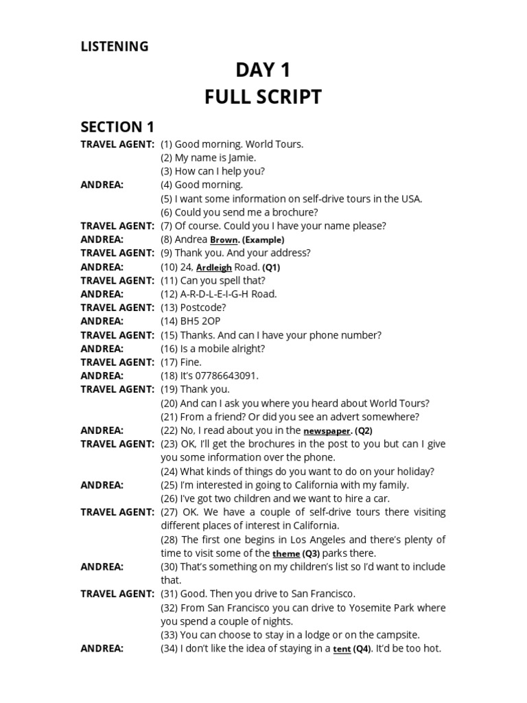 Day 1 - Full Script | PDF | Bears | Forests