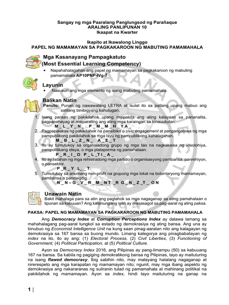 AP Grade10 Quarter4 Module Week7-8 | PDF