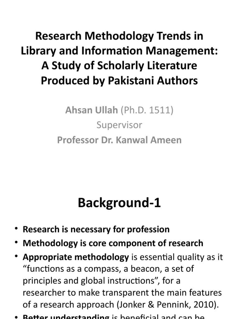 Research Methodology Trends in Library and Information Managementation ...