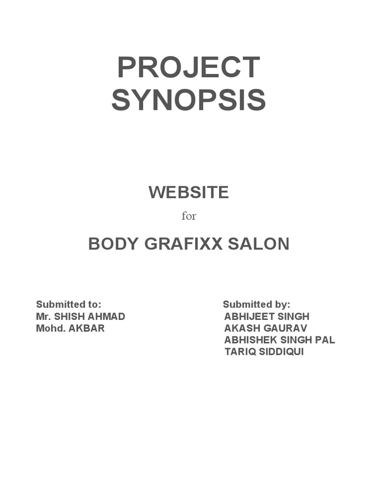 Project Synopsis Salon | PDF | World Wide Web | Internet & Web