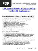 Synonyms & Antonyms MCQs (CSS 2000-2024) | PDF