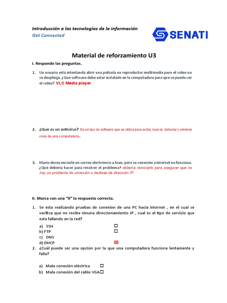 Material de Reforzamiento U3 | PDF | Internet | Redes de computadoras