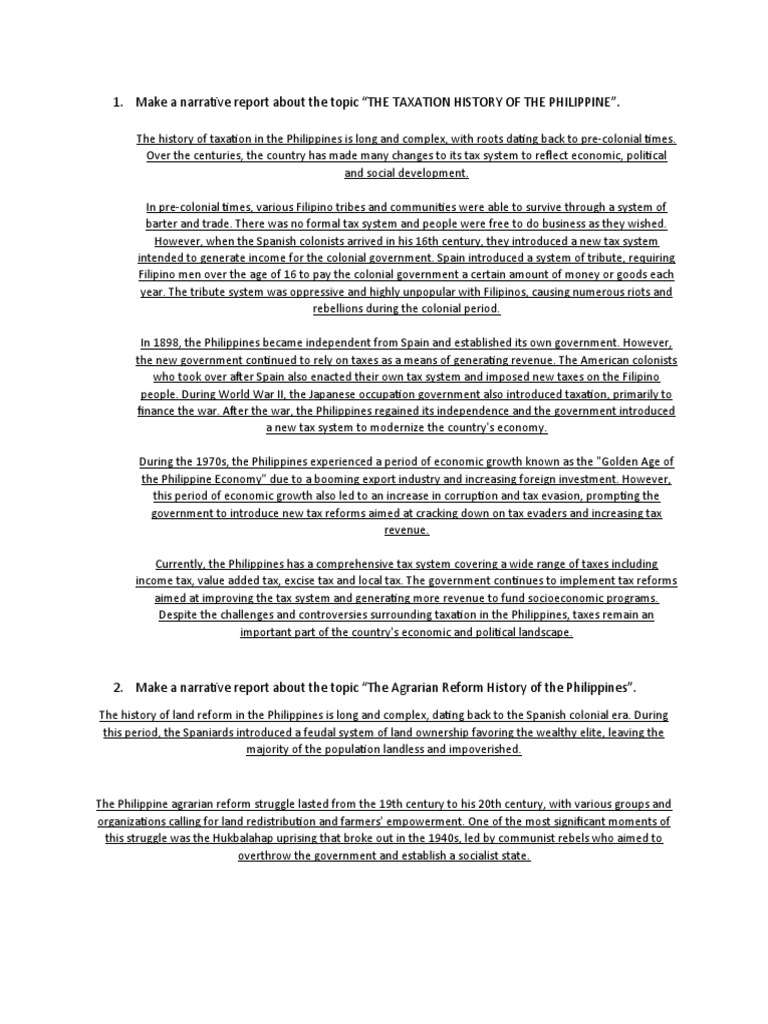 Make A Narrative Report About The Topic | PDF