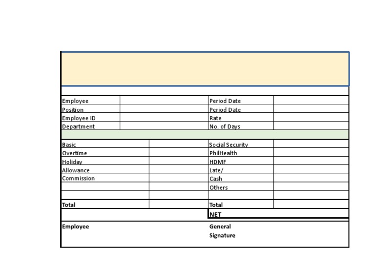 Payslip Template | PDF