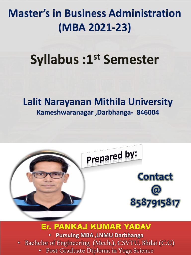 MBA 1st Semester Syllabus Overview | PDF | Marketing | Human Resource ...
