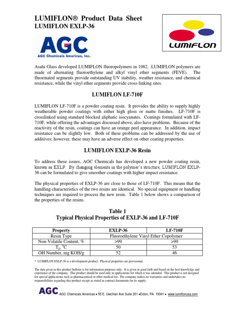 Lumiflon Exlp-3601 | PDF | Cross Link | Coating