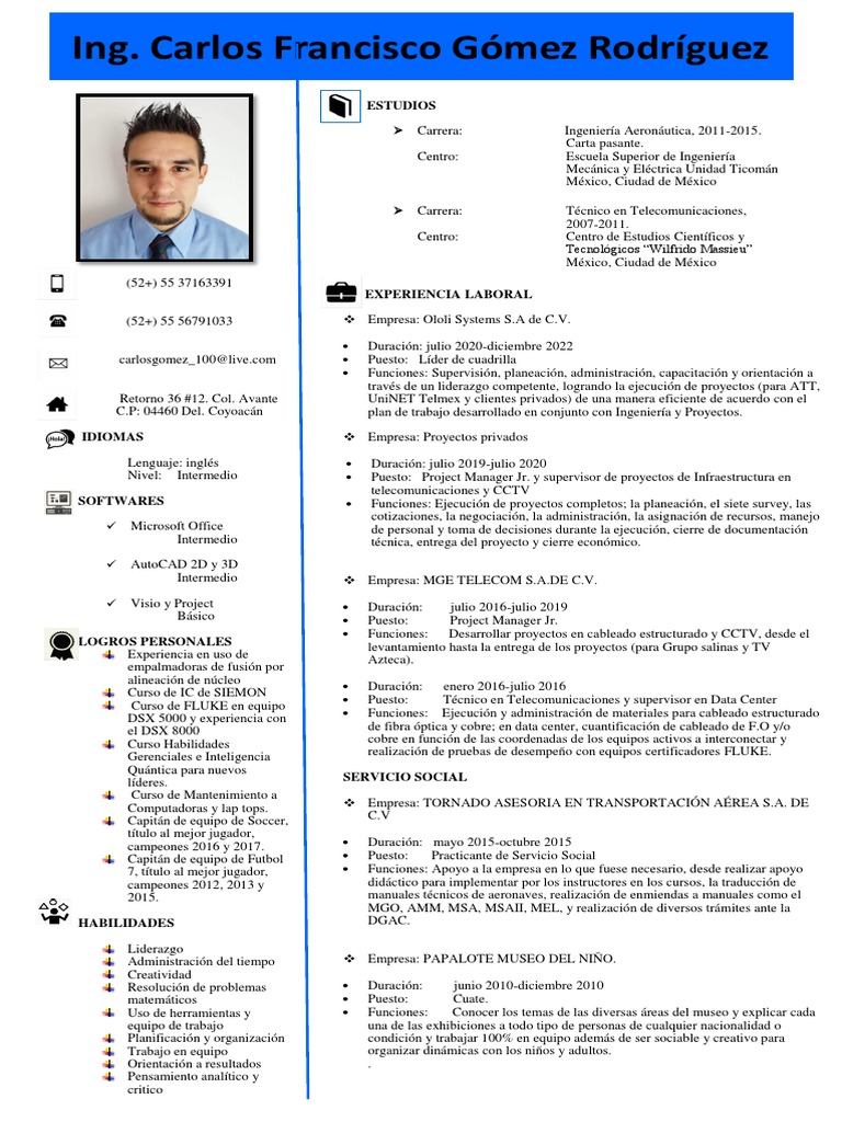 CV Actualizado Carlos Francisco Gomez Rodriguez | PDF | Informática