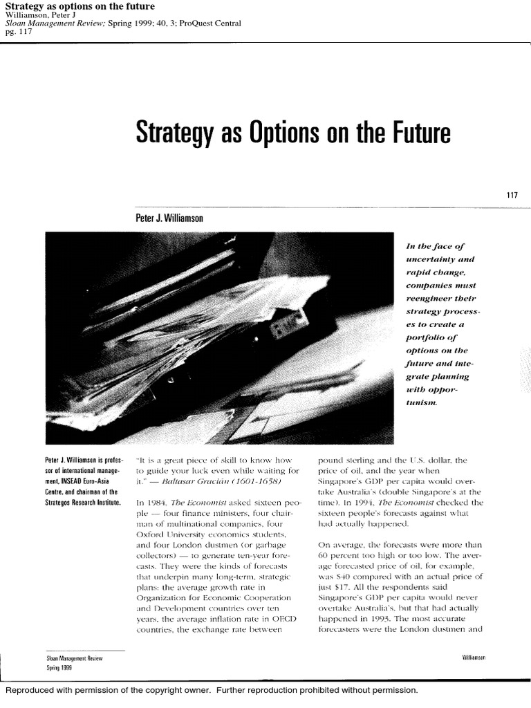 Strategy As Options On The Future | PDF | Career & Growth
