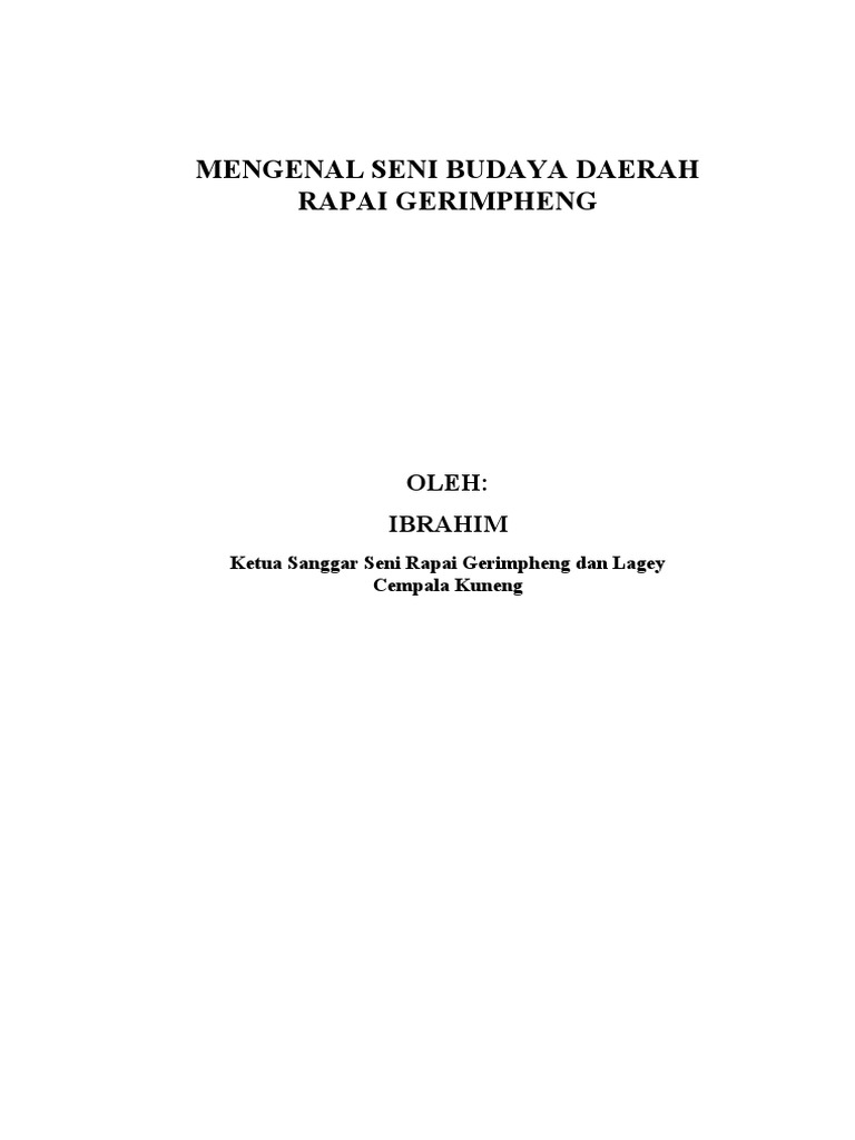 Mengenal Alat Musik Rapai Gerimpheng | PDF