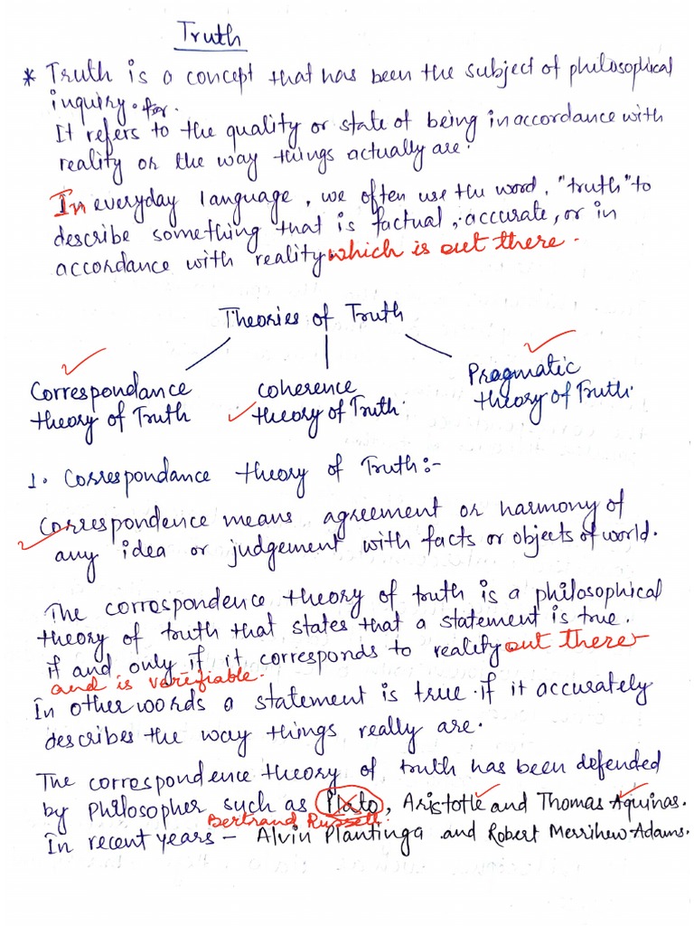 Theories of Truth - 1 | PDF