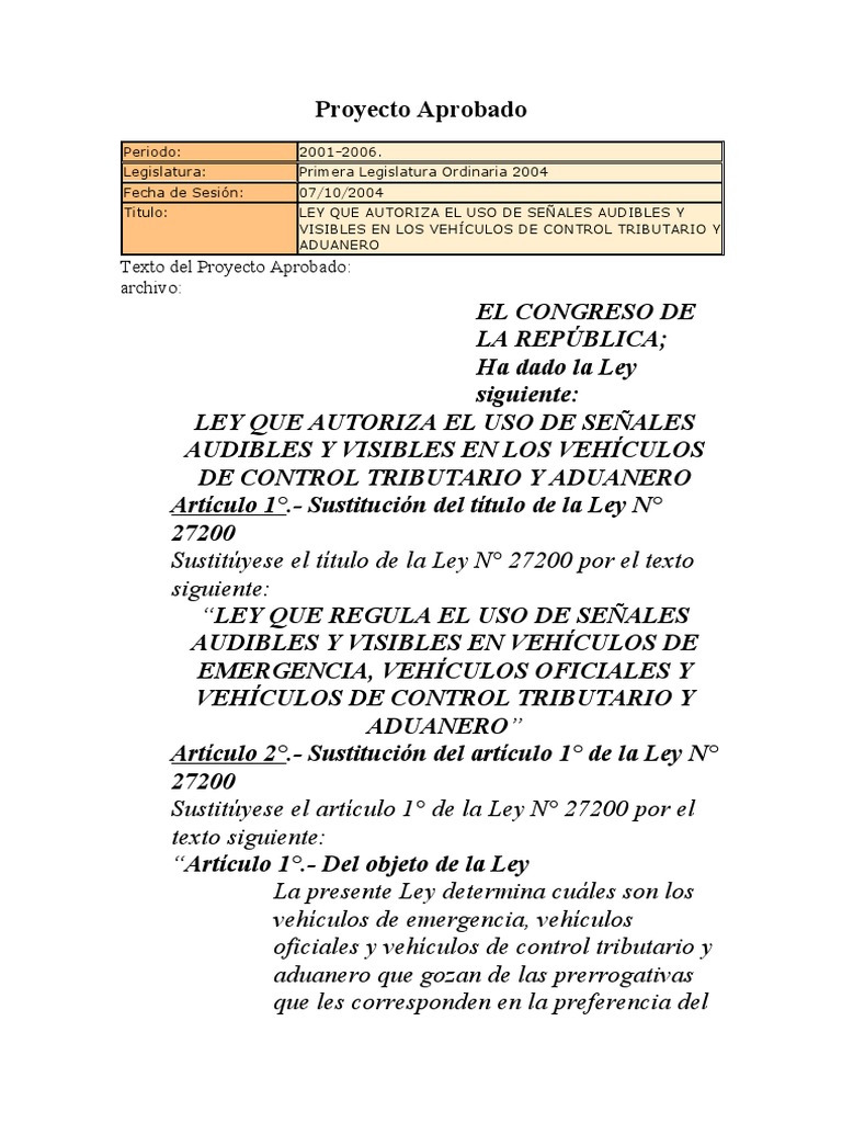 Modificatoria de La Ley 27200 | PDF