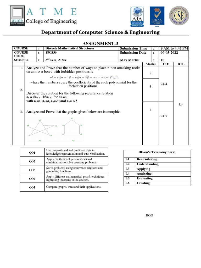 DMS Assignment 3 | PDF | Mathematical Proof | Discrete Mathematics