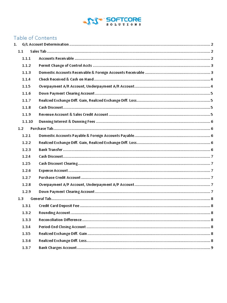 GL Determination Document - SAP B1 | PDF | Payments | Credit Card