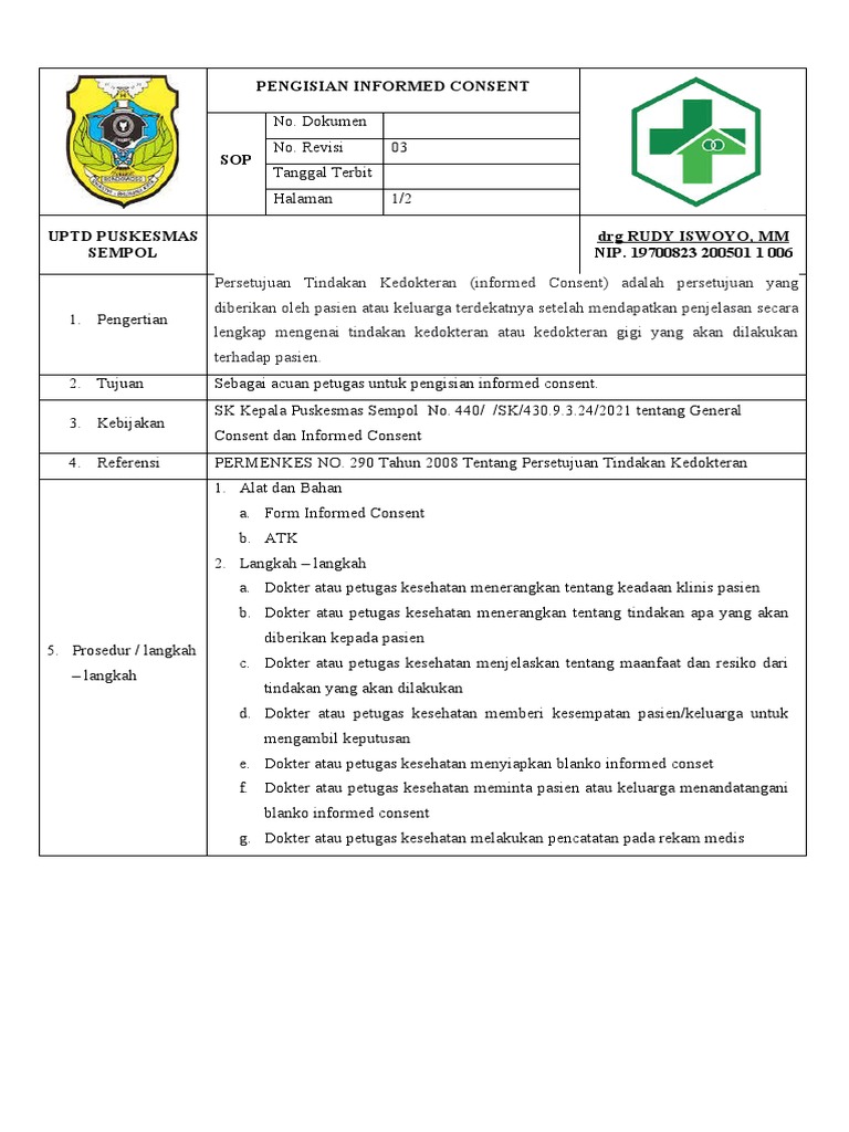 SOP Informed Consent | PDF