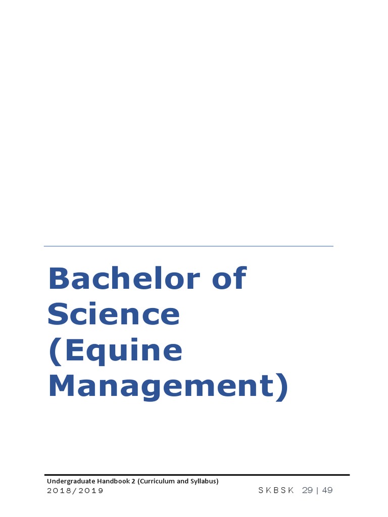 Bachelor of Science in Equine Management | PDF