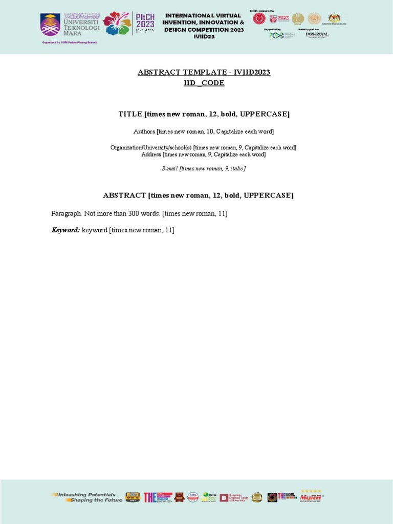 Abstract Template for IVIID2023 | PDF